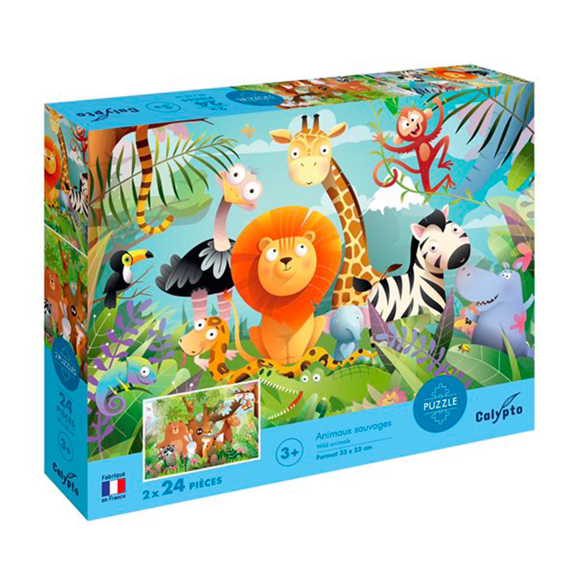 Kids' Puzzles - Wild Animals, 2 x 24 Pieces &VerticalLine; DeSerres