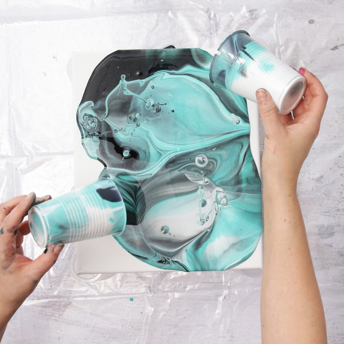 Pour Painted Abstract Art &VerticalLine; DeSerres