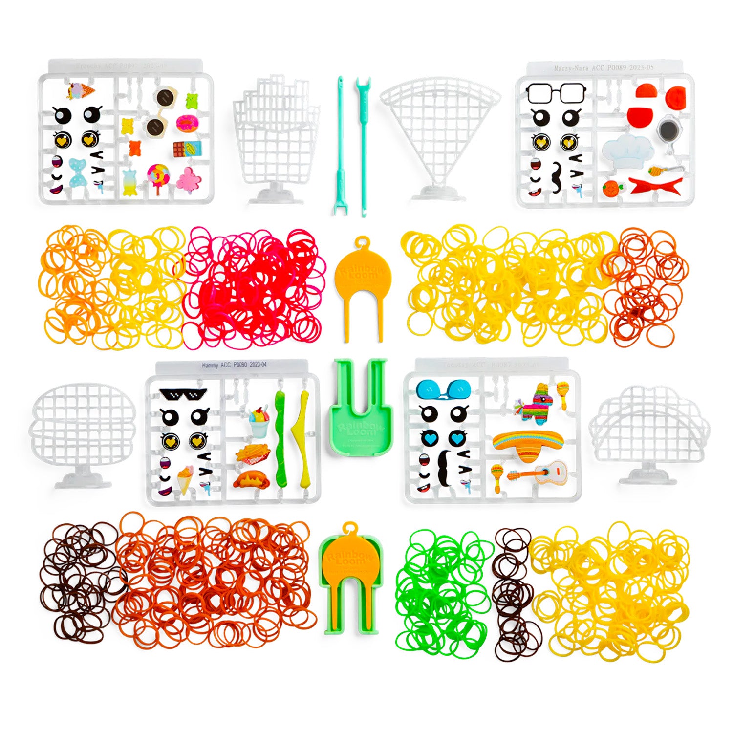 Set of 4 Rainbow Loom Loomies Rubber Band Characters - Food ...
