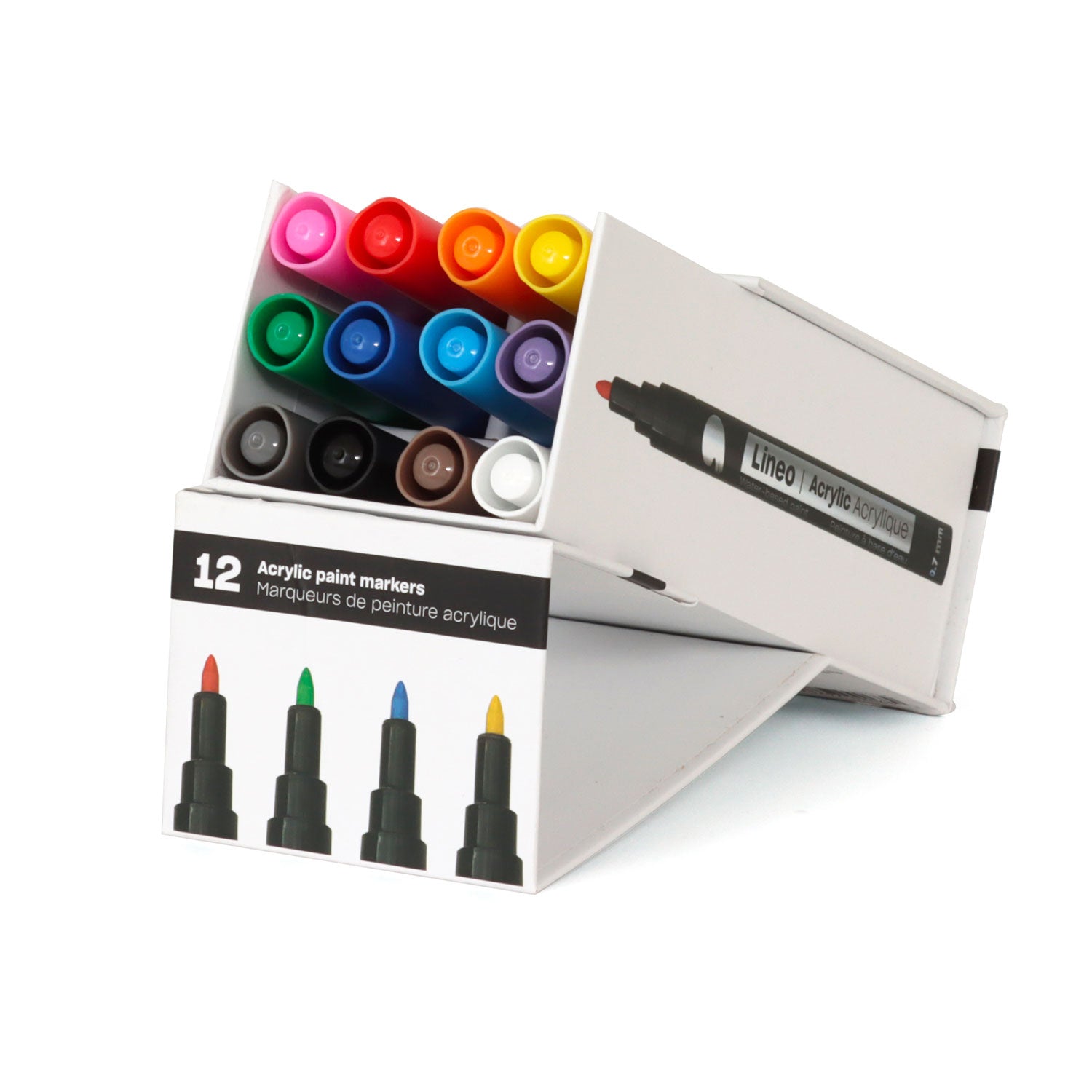 Lineo Acrylic Markers - 0.7 mm, 12 Pieces &VerticalLine; DeSerres