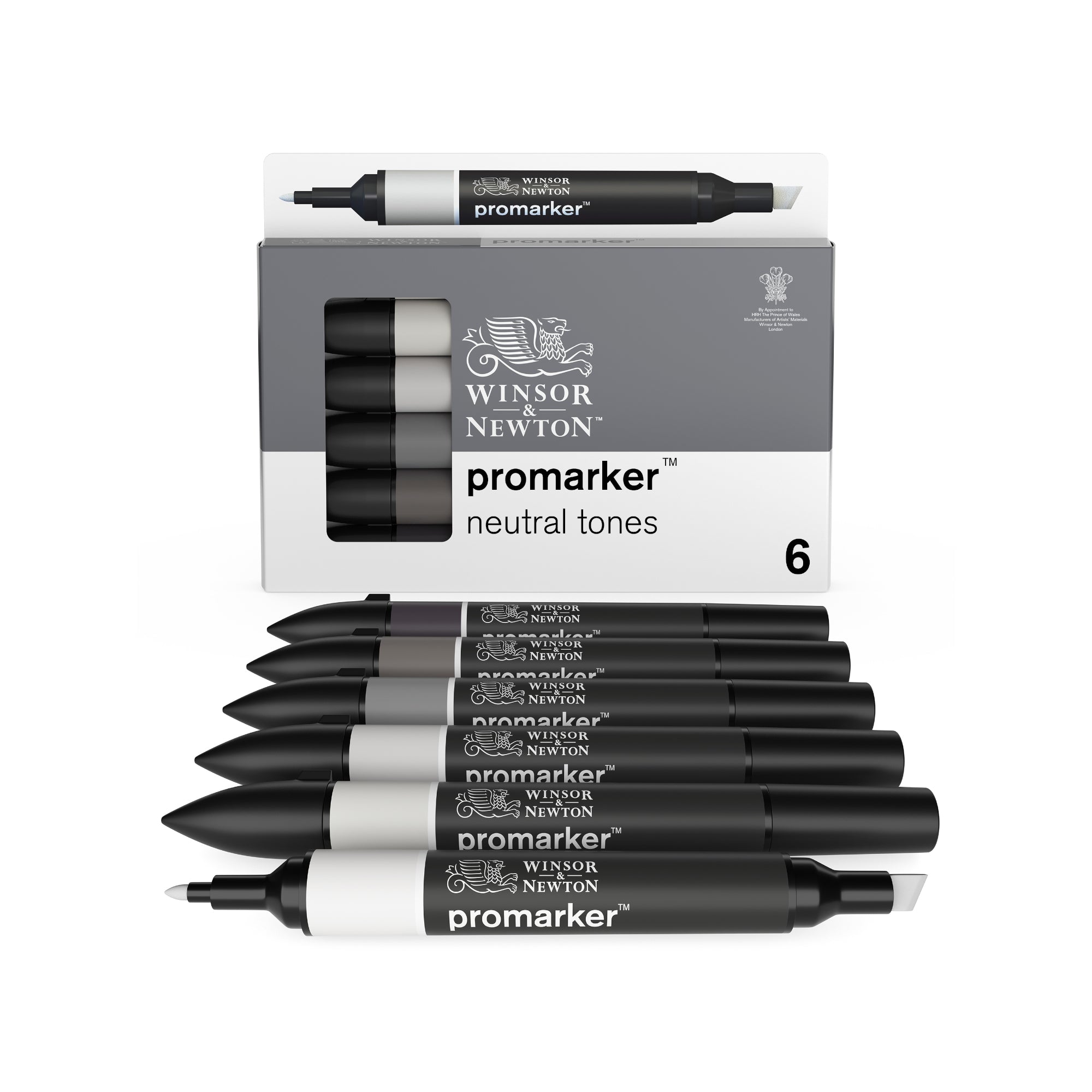 6-Piece Double-Tip Promarker Marker Set in Neutral Colors - Bullet and ...
