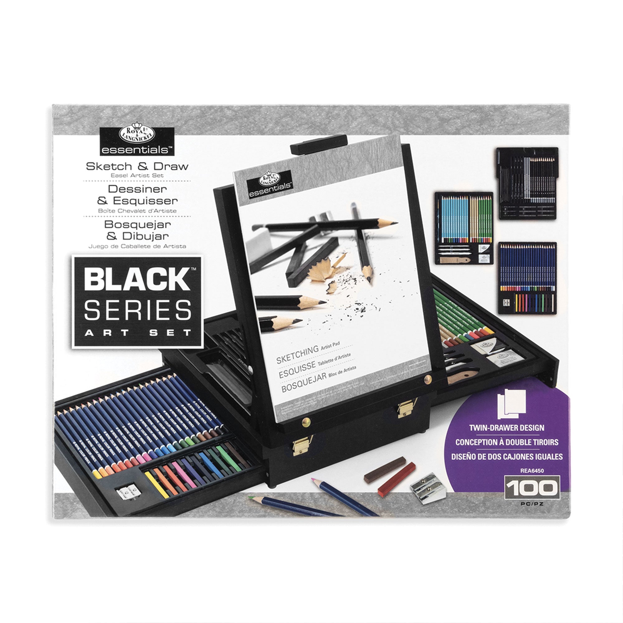 Black Series Sketching/Drawing Kit - 100 Pieces &VerticalLine; DeSerres