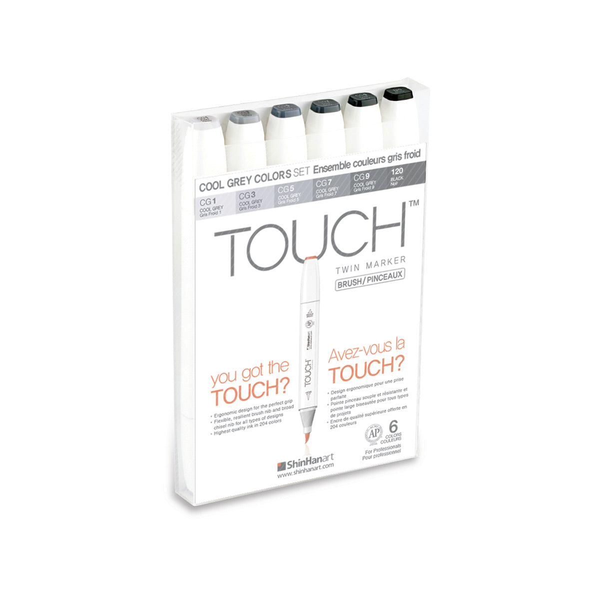 Touch Twin Markers - Cool Grey, 6 Pieces &VerticalLine; DeSerres