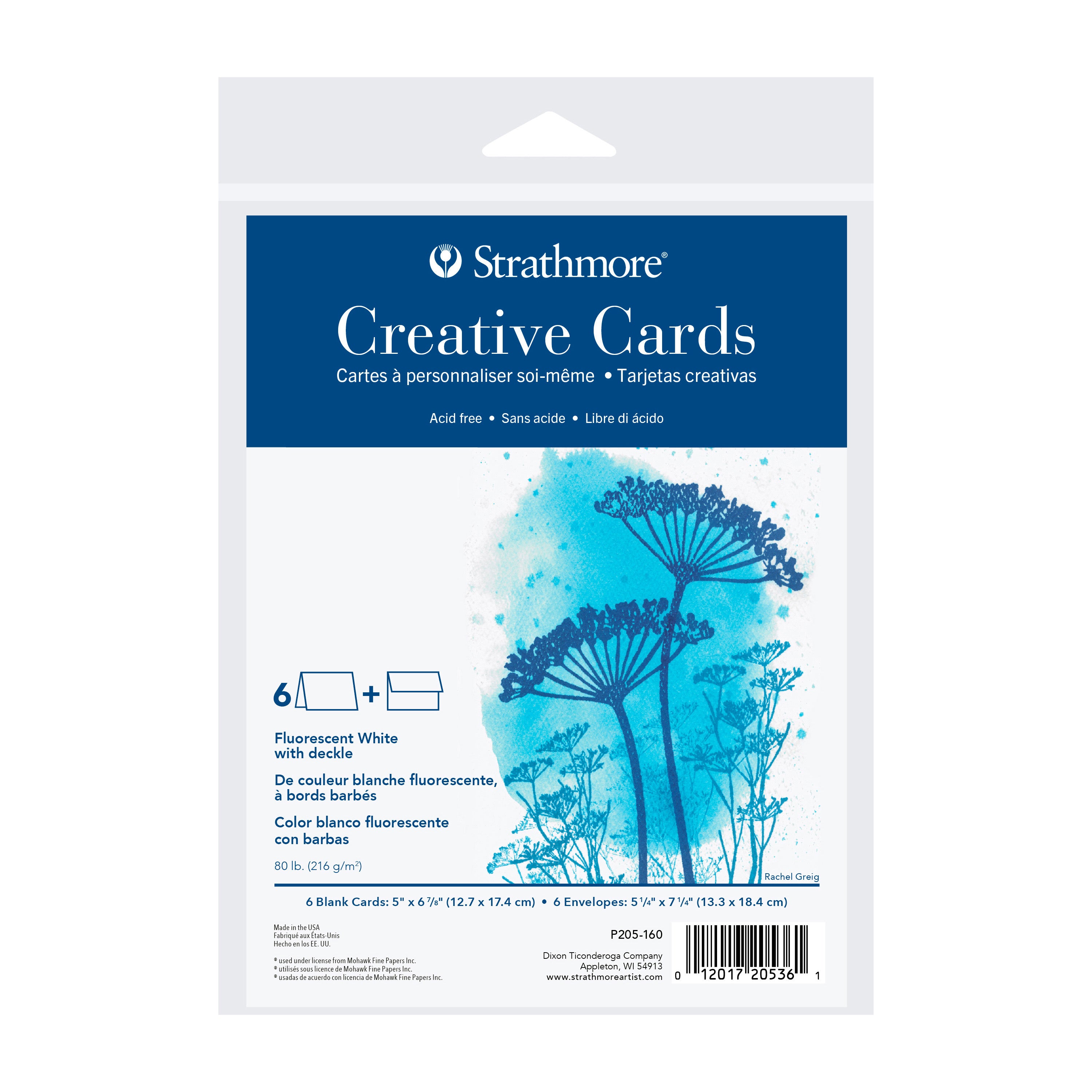 Deckled edge creative cards, Fluorescent White &VerticalLine; DeSerres