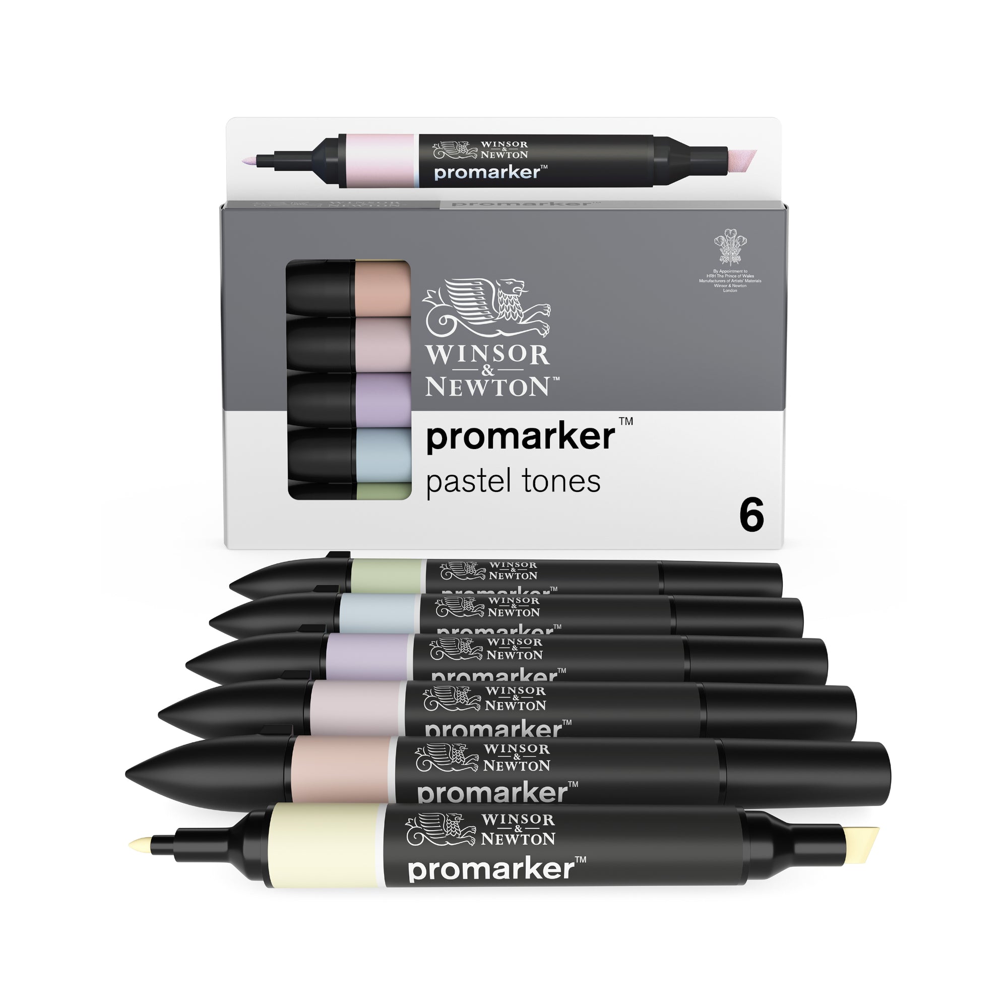 6-Piece Double-Tip Promarker Marker Set - Pastel Tones &VerticalLine ...