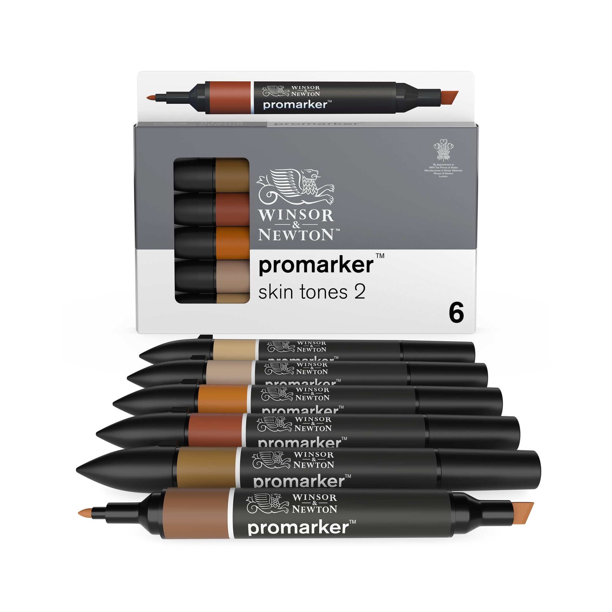 6-Piece Double-Tip Promarker Marker Set in Skin Tones &VerticalLine ...
