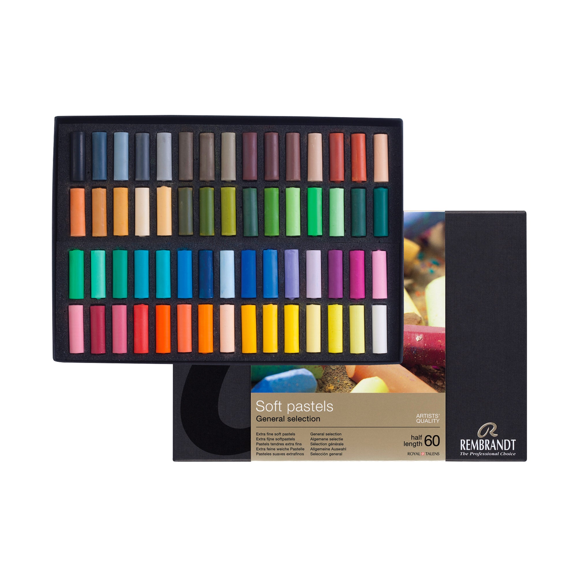 60-Piece Half Length Soft Pastel Set - General Selection &VerticalLine ...
