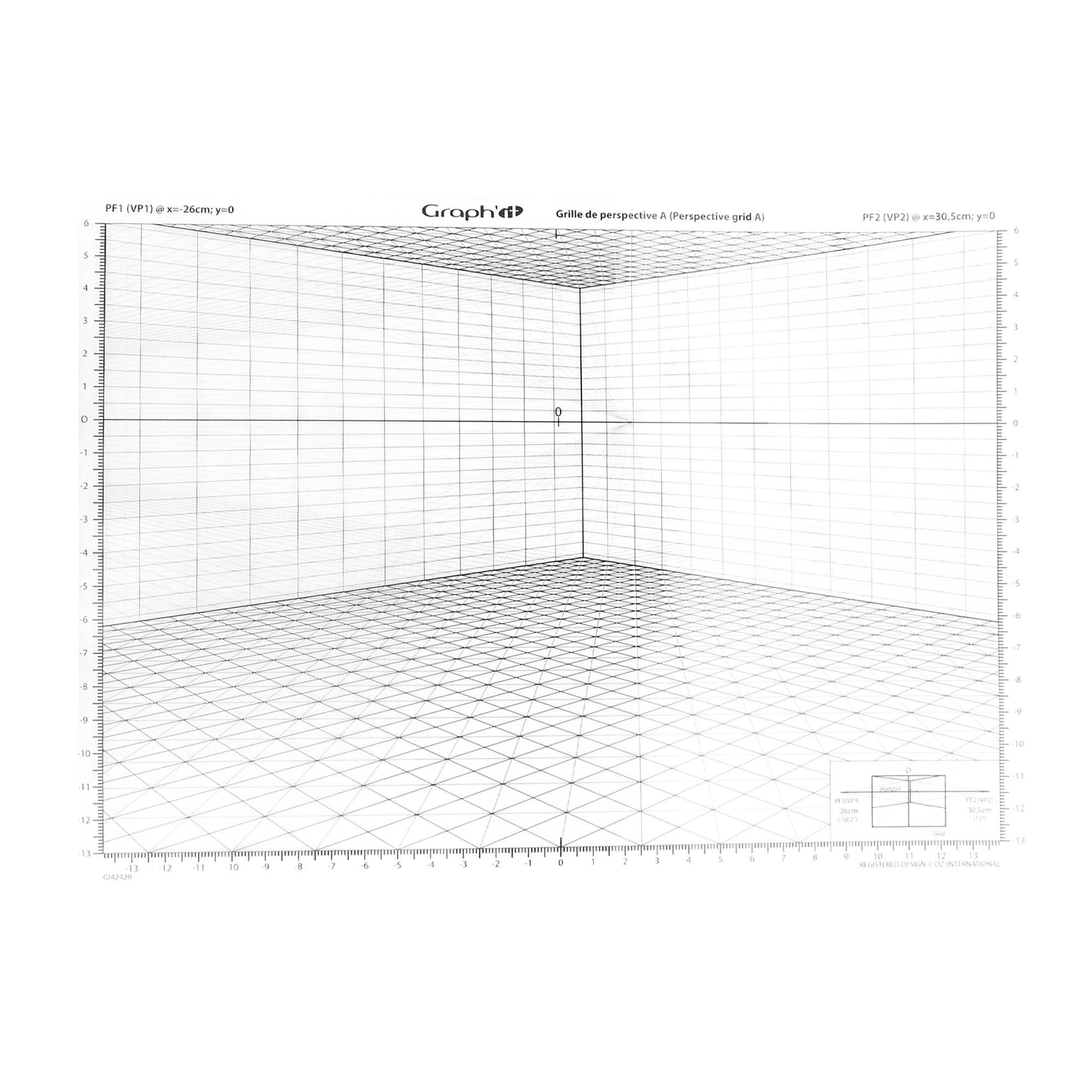 A4 Perspective Grid - Oblique &VerticalLine; DeSerres