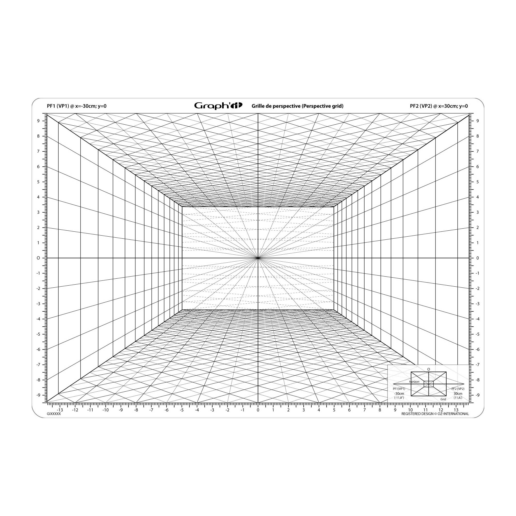 A4 Perspective Grid - Oblique Perspective Cube &VerticalLine; DeSerres