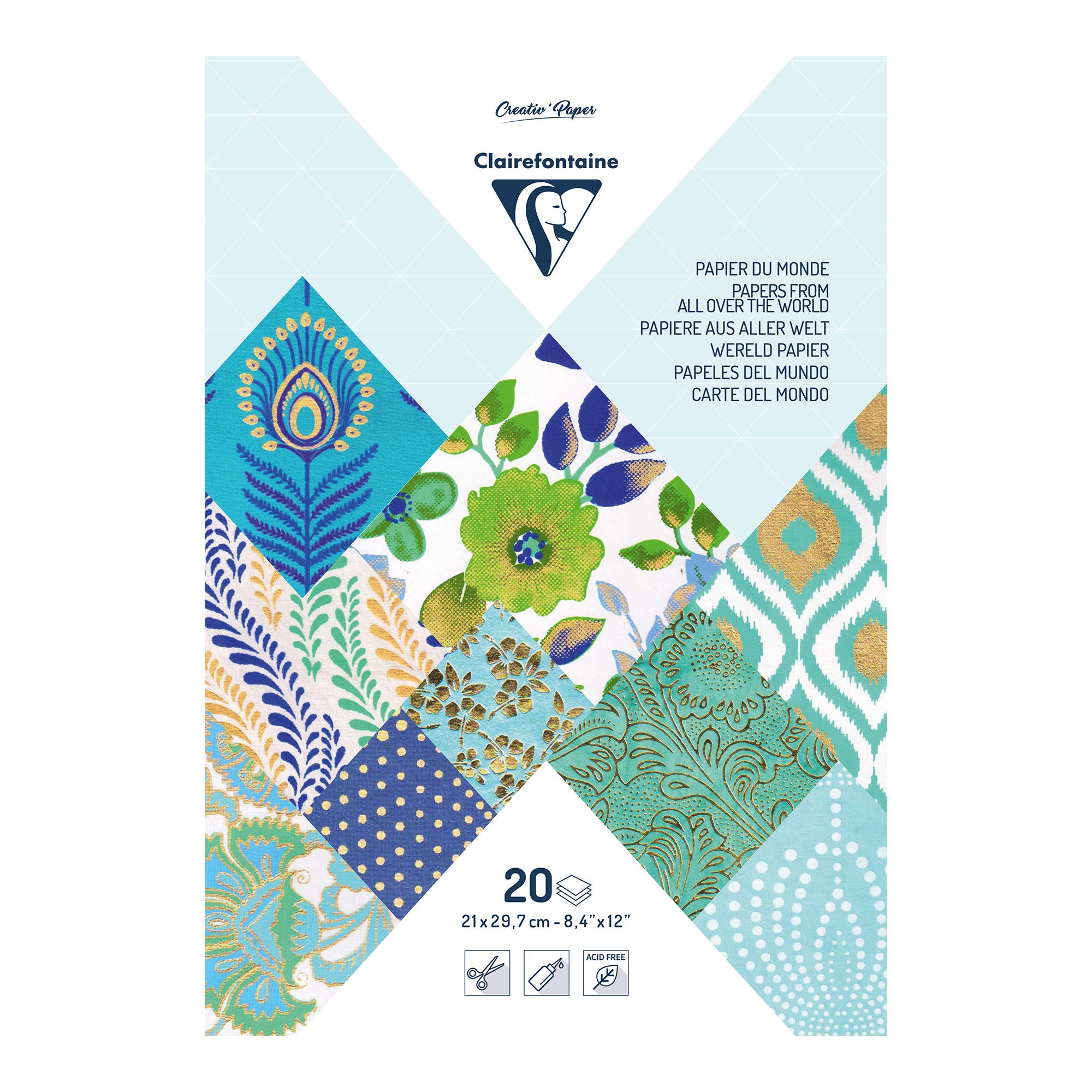 A4 Artisanal Paper Pack - Blue &VerticalLine; DeSerres