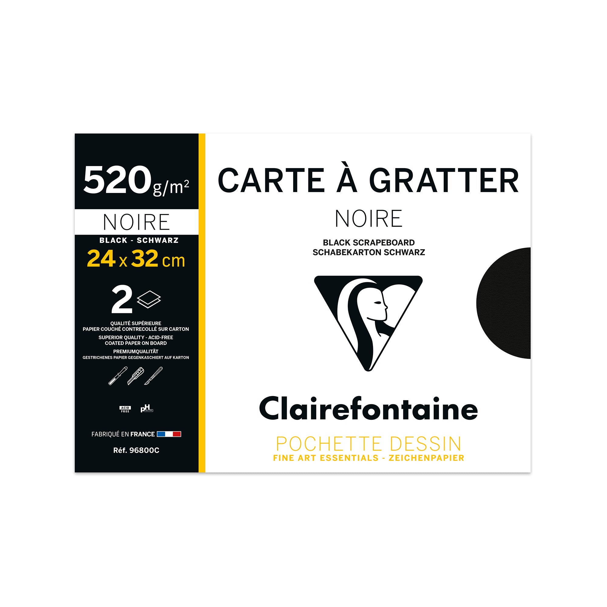 Pochette carte à gratter - noire &VerticalLine; DeSerres