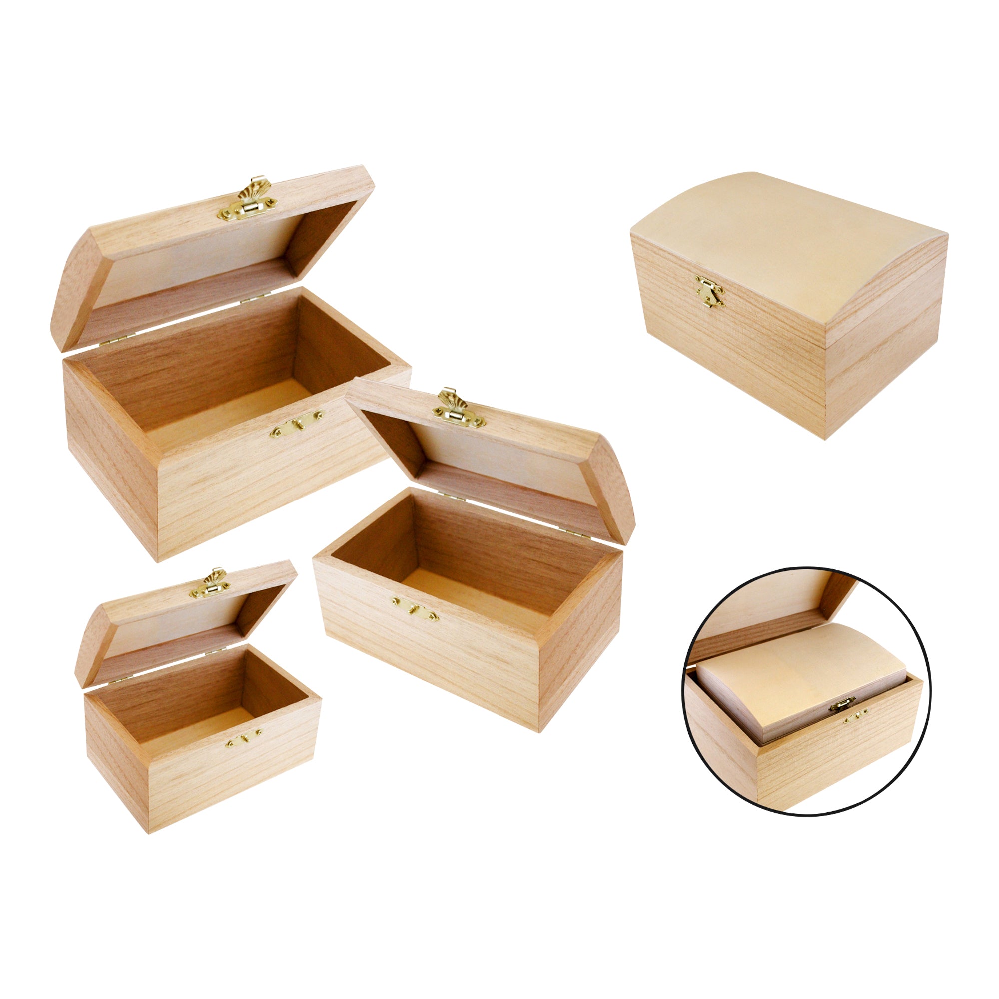 3-Piece Wooden Clasp Treasure Box Set &VerticalLine; DeSerres