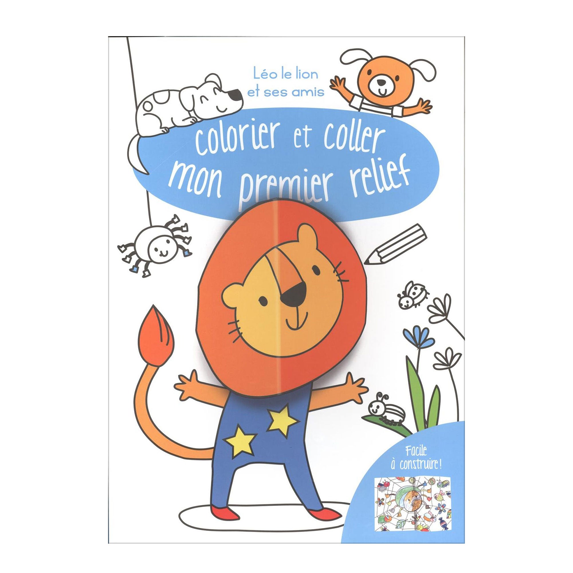 Colorier et coller mon premier relief : Léo le lion et ses amis ...