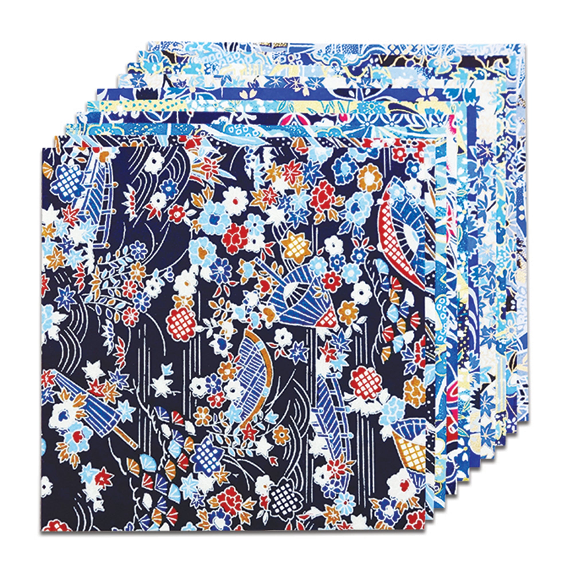 Yuzen Origami Paper - Assorted Patterns, Blue &VerticalLine; DeSerres