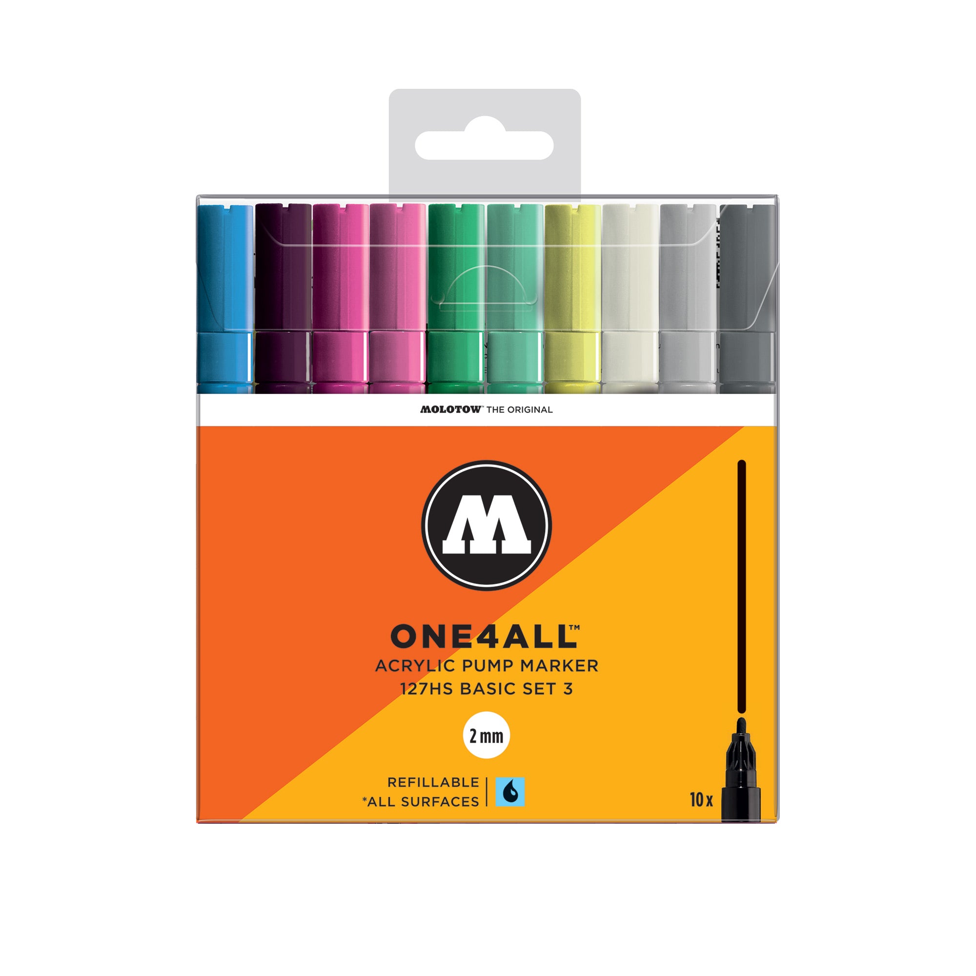 One4All Markers - 127HS Basic 3 – Pack of 10 markers &VerticalLine ...