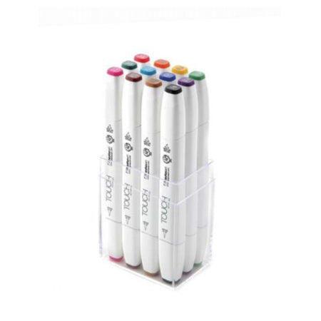 12-Piece Touch Twin Brush Marker Set - Basic Colours &VerticalLine ...