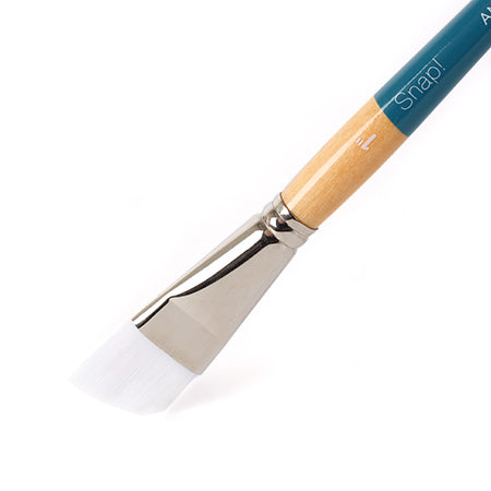 Snap! Paintbrush – Bright, White Synthetic, Long Handle &VerticalLine ...