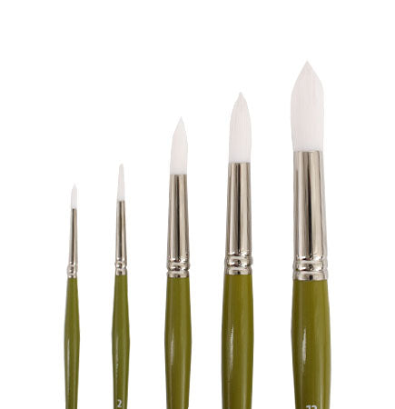 Snap! Paintbrush – Round, White Synthetic, Long Handle &VerticalLine ...